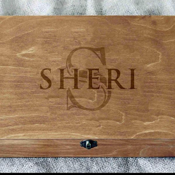 Personalized Wooden Box With Name and Monogram, Custom Jewelry Box ...