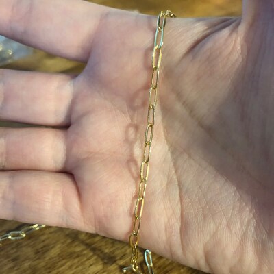 Gold Paperclip Rolo Cable Chain by Yard, Gold Cable Rolo Chain ...