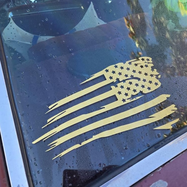 Distressed American Flag Vinyl Decal Sticker - PAIR - Right & Left ...