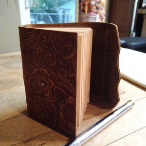 Vintage Handmade Scroll Leather Journal 7x5 Travel Diary Notebook ...