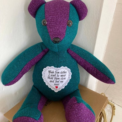 Heart Shaped Memory Bear Patch Sew On/memory Cushion - Etsy UK