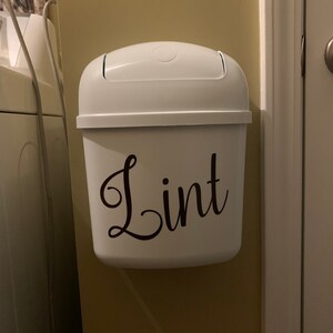 Lint Vinyl Sticker - Laundry Room Home Organization Label - Die Cut ...