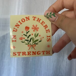Union is Strength Solidarity Fundraising Sticker 100% of the Proceeds ...
