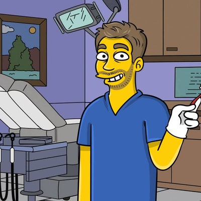 Simpsons Dentist Dentist Portrait Graduation Gift Gift for - Etsy