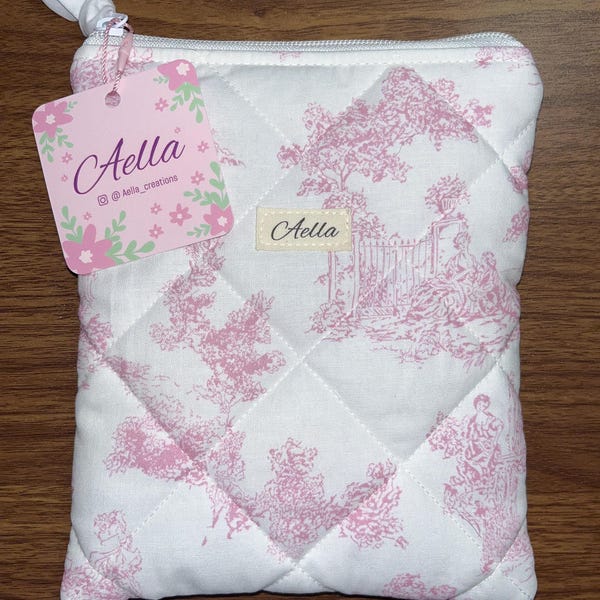 Book Sleeve With Bow, Book Sleeve, Pouch, Quilted Book Sleeve, Gift for ...