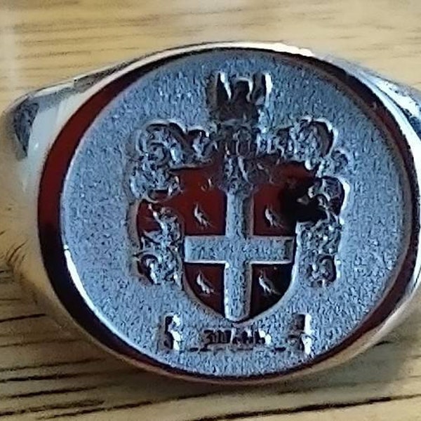 Family Signet Ring Silver Sterling 925 | Personalized Family Crest ...