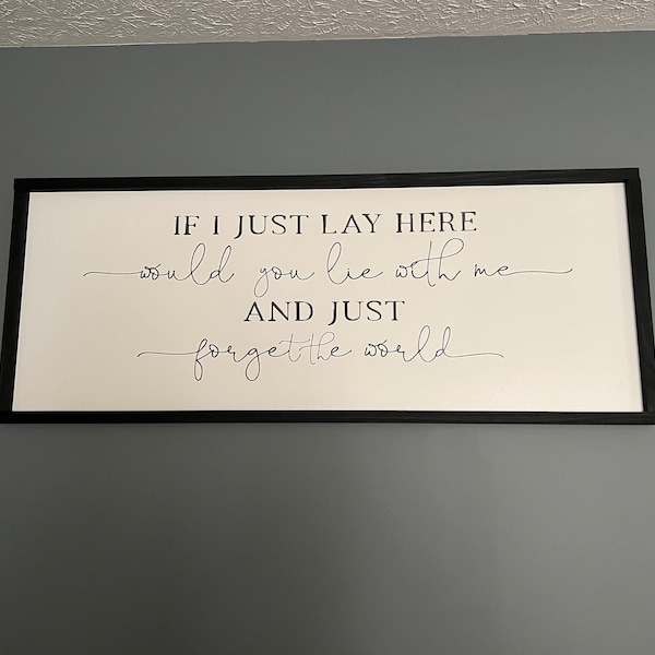 Song Lyric Wood Sign – ‘if I Just Lay Here’ – Romantic Bedroom Decor - Etsy