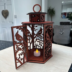 Tree Flowers Candle Holder Laser Cut With Leaves Lamp Wood Tea Light ...