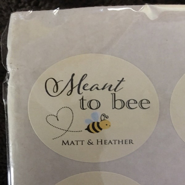 Meant to Bee Stickers Meant to Be Honey Favor Labels Mason Jar Label ...