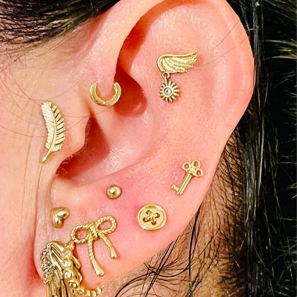 14K Solid Gold Dainty Sparkle Tiny Flower Stud Earrings, Real Solid ...