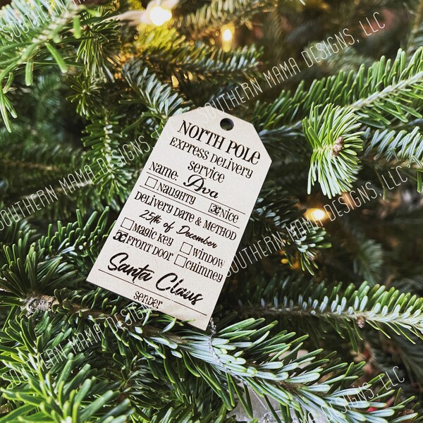 North Pole Delivery Tag // SVG + PDF - Etsy