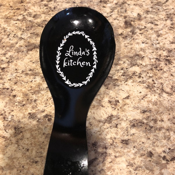 Personalized Spoon Rest - Monogram Spoon Holder - Mom / Grandma / Dad's ...