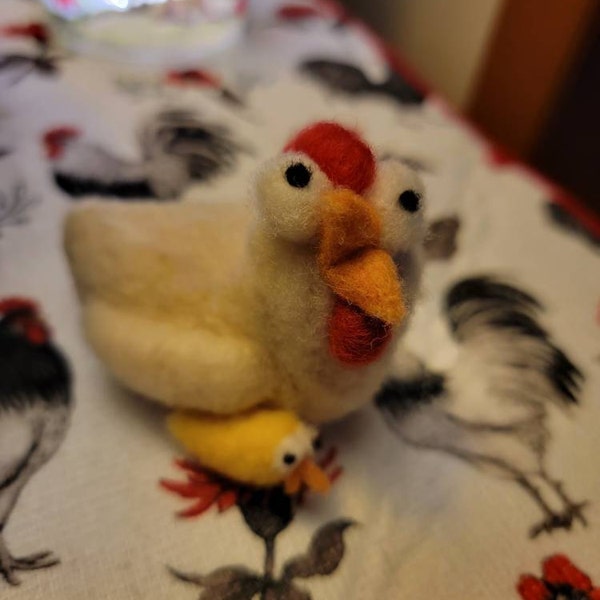 Back in Stock! Felted Chickens and Chicks! These Chickens Have Their ...
