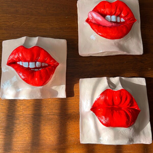 Pop Art Woman Bust With Gum, Modern Orange Haired Handmade Statue ...