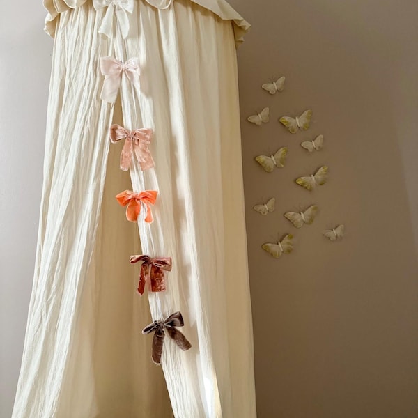Narrow Velvet Bow Streamer Garland Ribbon Bow Color Gradient Room Decor ...