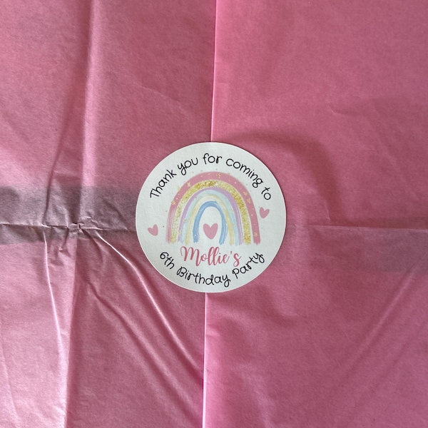 Personalised Children’s Party Bag Stickers, Party, Thank You Stickers ...