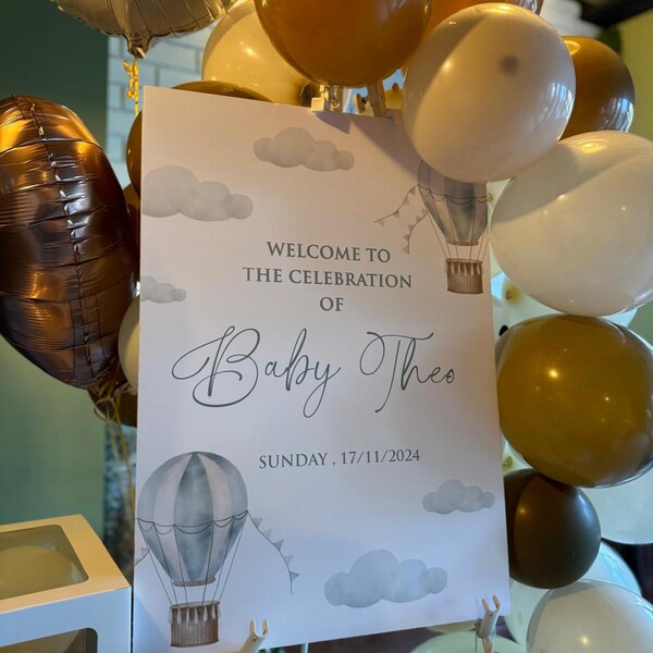 Blue Boys Birthday Party Sign, Birthday Party Welcome Sign ...