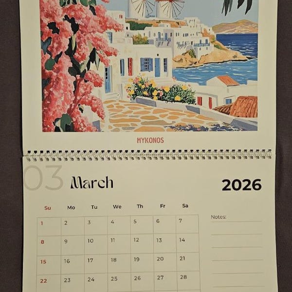 Greece Wall Calendar - Travel Calendar - Monthly Calendar - Travel Wall ...