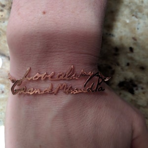 Handwriting Bracelet Custom Actual Handwriting Jewelry | Etsy