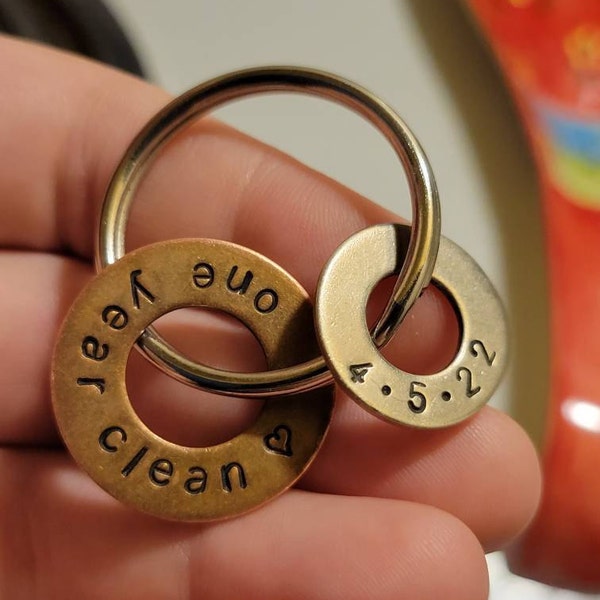 KINDRED SPIRITS Gift - Copper Washer Key Ring and Sterling Silver Heart ...