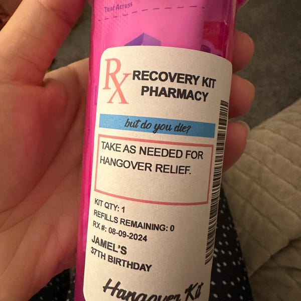 Silver Holographic in Sickness and in Health Hangover Kits Recovery Kit ...