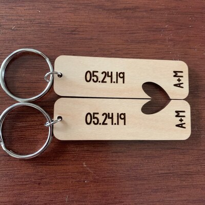 Personalized Couple Keychains, Set of Two Keychains for Couples ...