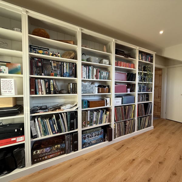 Solid Pine 8ft Tall Bookcase, Adjustable Display "heavy Duty" Library ...