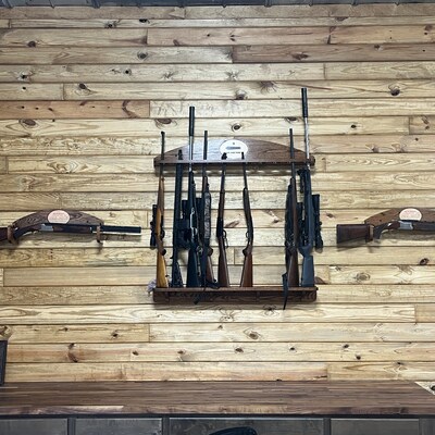 Corner Gun Rack 6-gun Oak Rifle / Shotgun Display - Etsy
