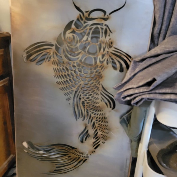 Metal Privacy Screens | Koi Fish Art | Decorative Screens | Oversize ...