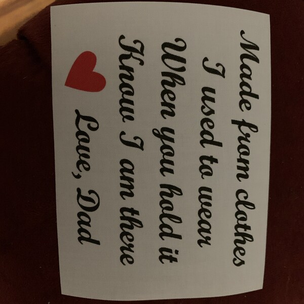 Custom Memory Label With Poem | 4” X 3” - Etsy