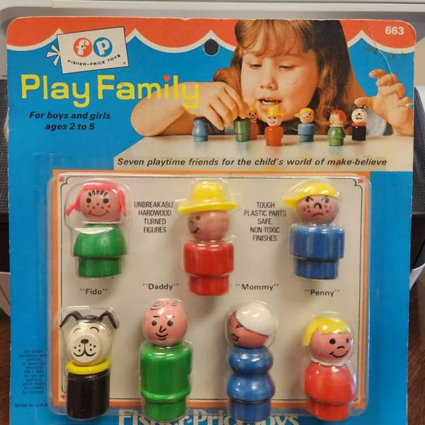 Vintage Fisher-price Little People Wood & Plastic Turquoise Snowmobile ...