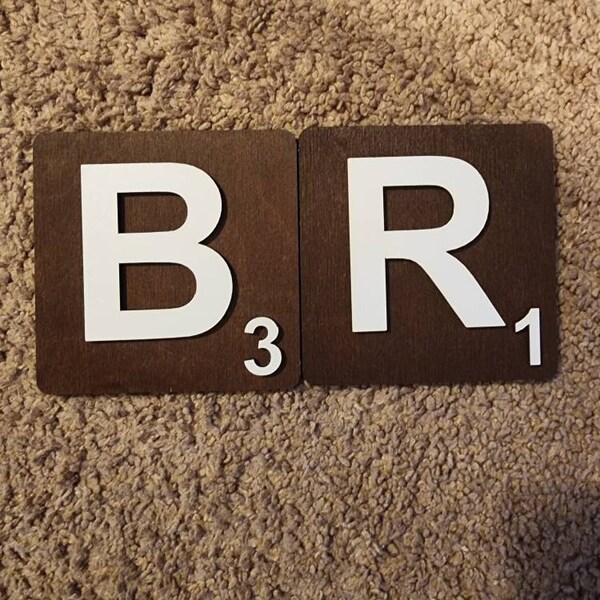 4x4 Wooden Scrabble Tiles Wall Art, Family Scramble Letters Sign, Wood ...