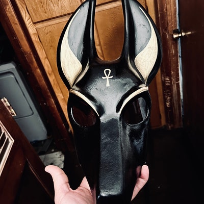 Anubis Black Mask With Respirator hand Made - Etsy
