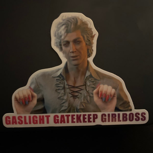Astarion Sticker Gaslight Gatekeep Girlboss, Funny Astarion Decal - Etsy