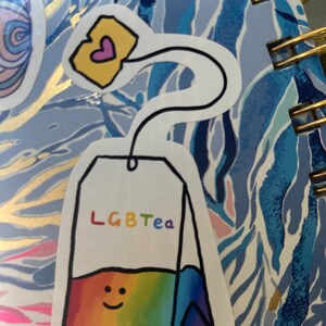 Lgbtea Vinyl Sticker Illustration Pun Funny Lgbtq Pride Artwork Tea ...