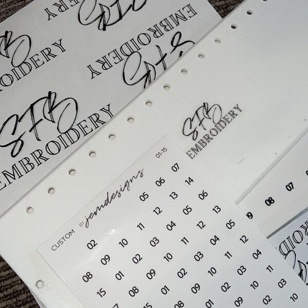 CLEAR Month Stamp Typewriter Font Stickers, Transparent Functional ...