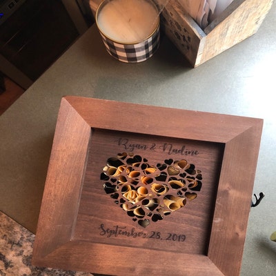 Shadow Box Wedding Guest Book Drop Box Guest Book 3D Guest Book ...