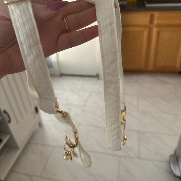 Ivory Corduroy Wedding Dog Harness and Leash Collar Set, Personalised ...