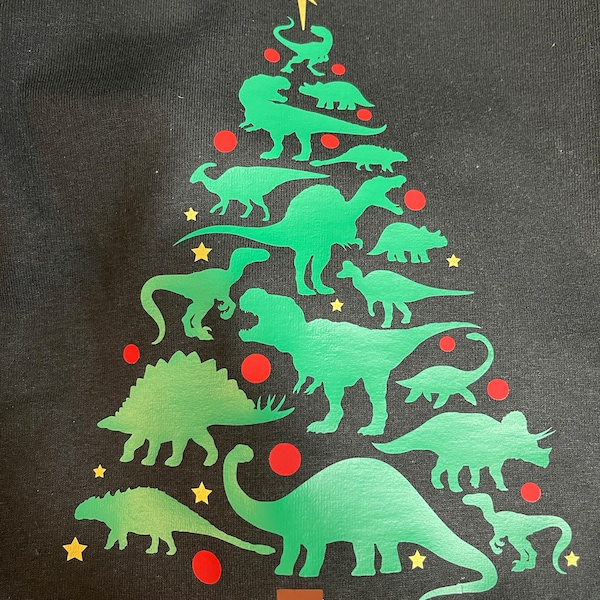 Dinosaur Christmas Tree SVG Kids Holiday Cut File for Cricut ...
