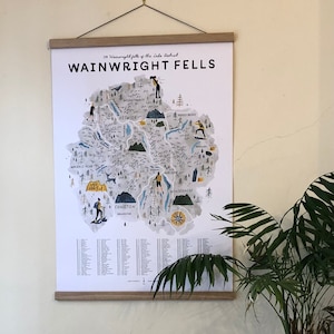 Wainwright Fells Illustrated Map Checklist. the Complete 214 - Etsy UK
