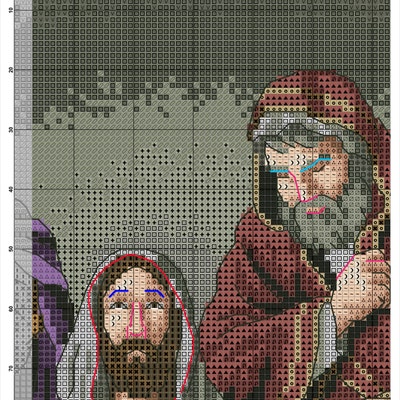 Religious Cross Stitch Pattern Colorful Art DIY X-stitch Chart ...