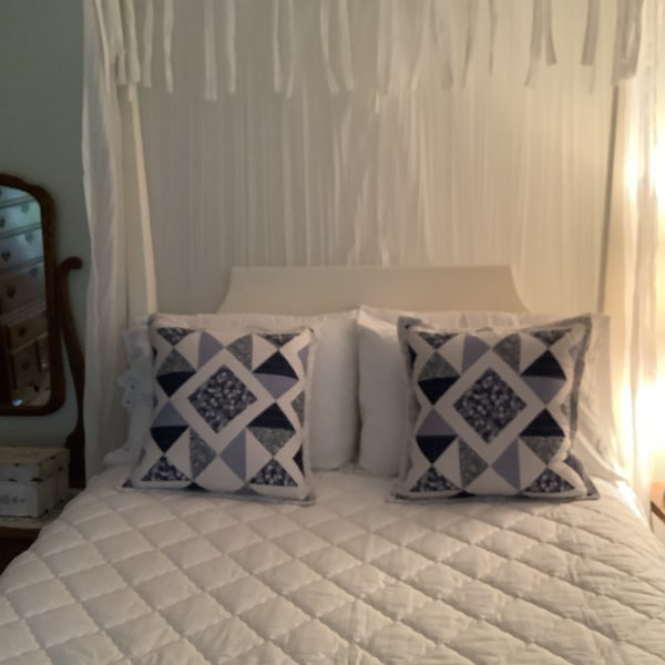 Green Ticking Stripe Ruffled Pillow Cover/cotton Pillow Cover/ticking ...