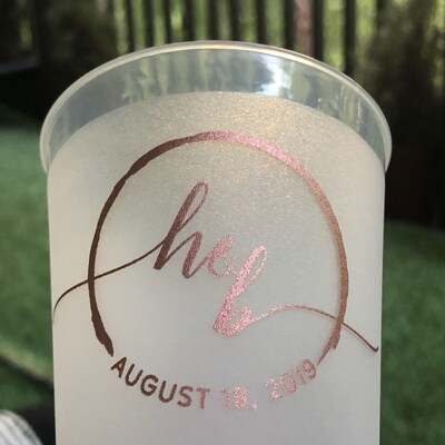 Personalized Shatterproof Cups, Frosted Party Cup, Personal Monogram ...