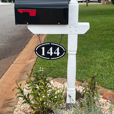 7x12 Metal Mailbox Sign Modern House Number Plaque Customizable Address ...