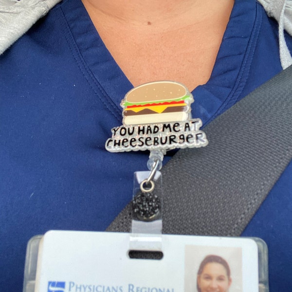 Cheeseburger Badge Reel- Food Badge Reels- Funny Badge Reels- You Had ...