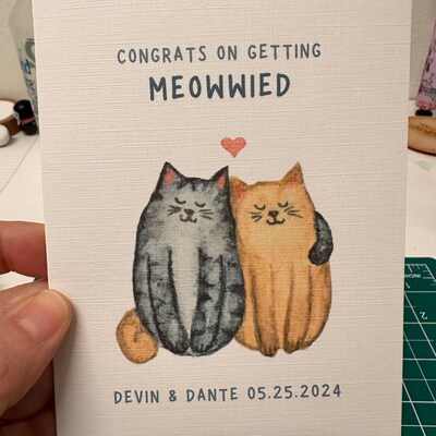 Cute Cats Wedding Card, Congratulations Engagement / Marriage Card for ...