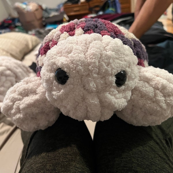 Hand Knit a Chunky Turtle | Turtle Plushie | Finger Knit Plushie ...