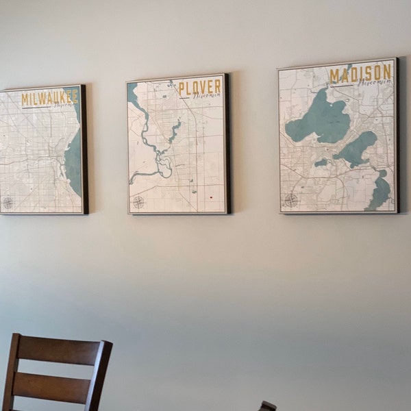 Custom Vintage City Street Map by Printed Marketplace - Etsy