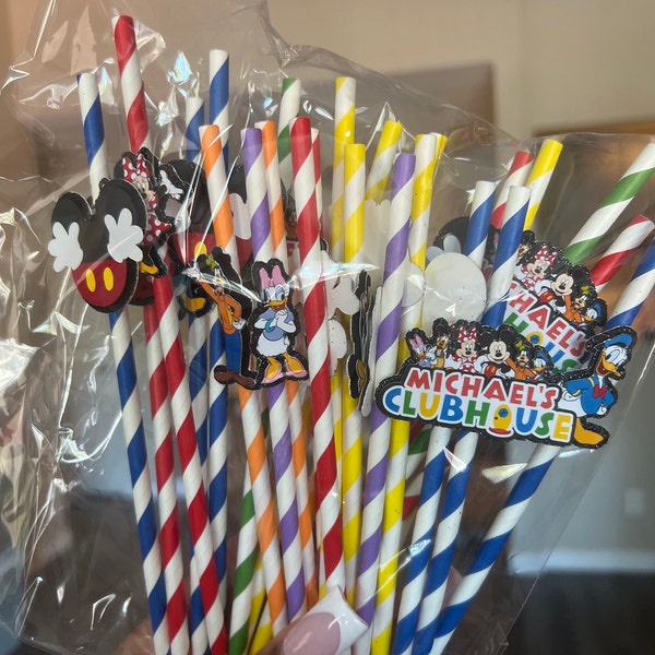 Mickey Mouse Clubhouse Paper Straws-12pcs - Etsy
