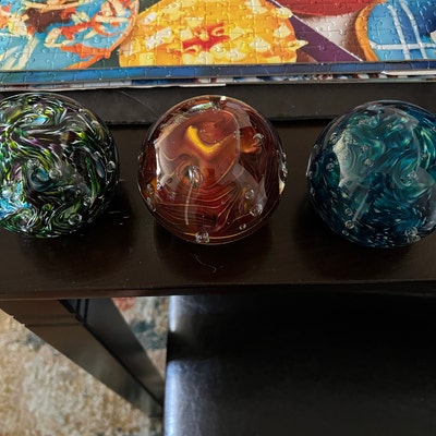 Handblown Glass Paperweights - Etsy